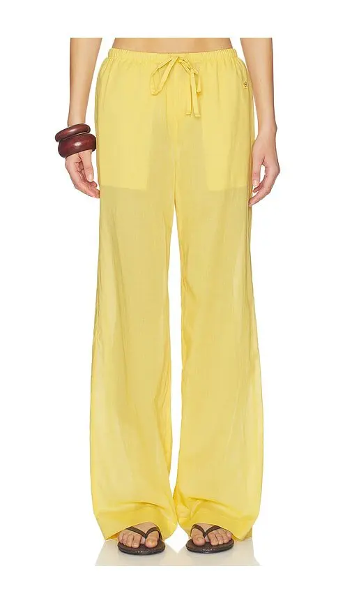 Eterne Cotton Lightweight Voile Pants - Yellow