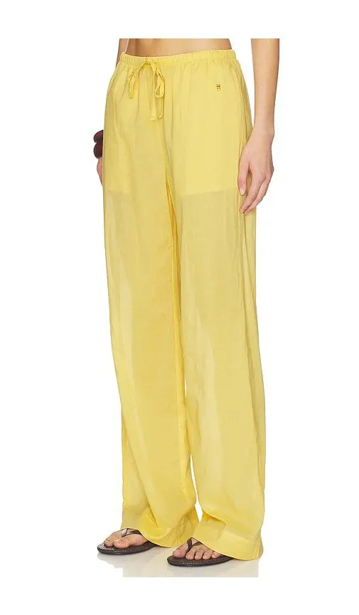 Eterne Cotton Lightweight Voile Pants - Yellow