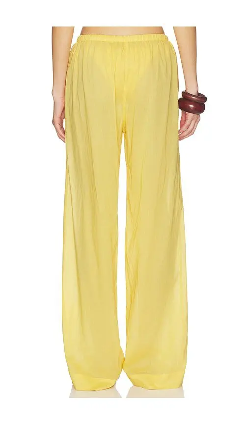 Eterne Cotton Lightweight Voile Pants - Yellow