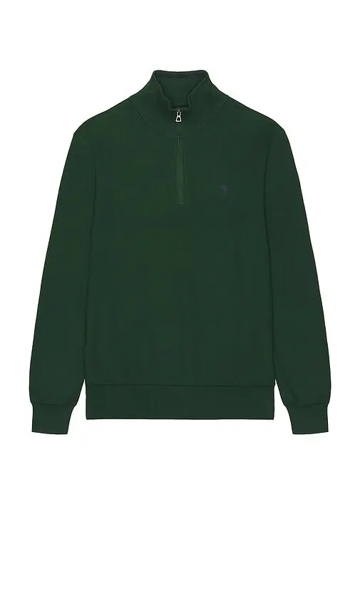 Polo Ralph Lauren Mesh-knit Cotton Quarter-zip Sweater - Green