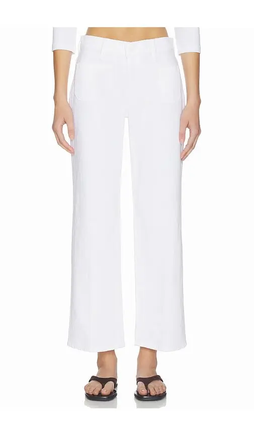 MOTHER The Patch Pocket Mid Rise Maven Ankle Jeans - Ivory