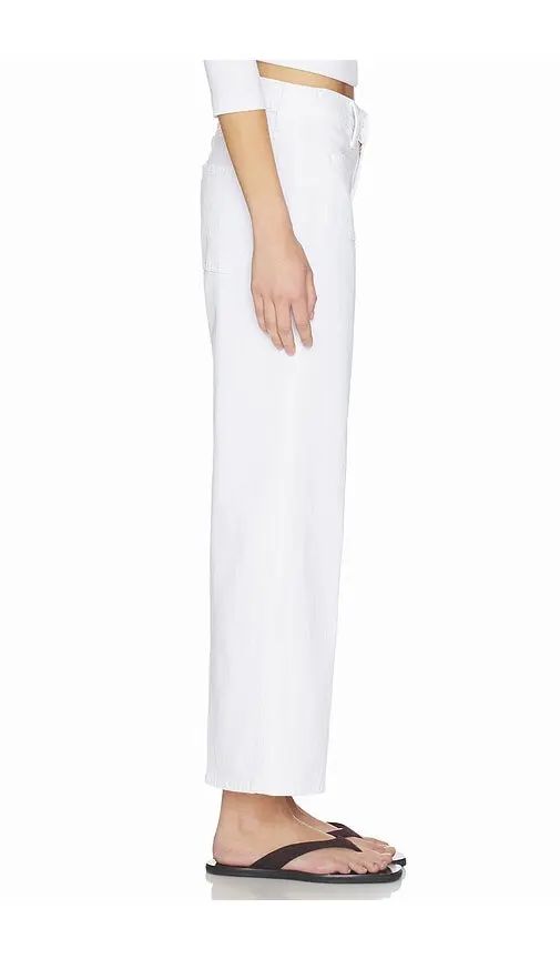 MOTHER The Patch Pocket Mid Rise Maven Ankle Jeans - Ivory