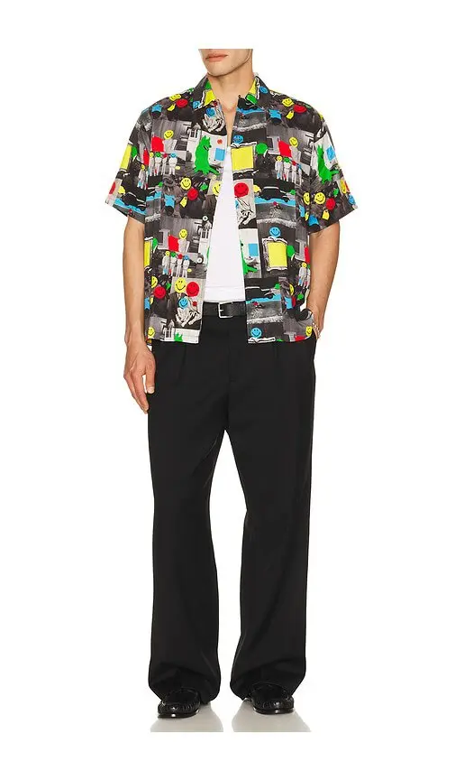 MARKET Smiley Collage Woven Shirt In . Also