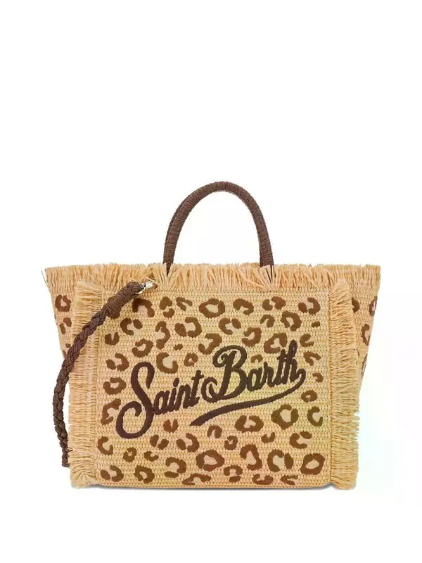 MC2 SAINT BARTH Leopard-print Fringed Tote Bag