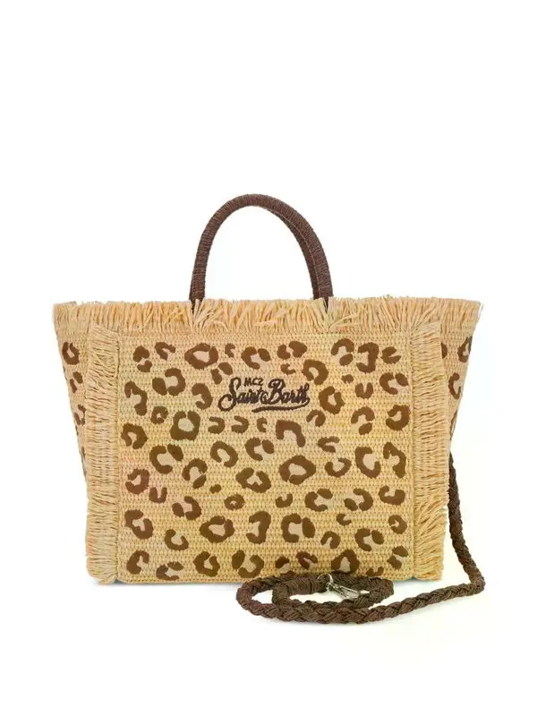 MC2 SAINT BARTH Leopard-print Fringed Tote Bag