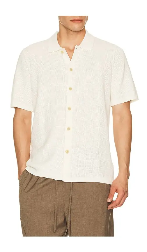 Faherty Brand Short Sleeve Sunwashed Knitted Shirt In . Also - Cream