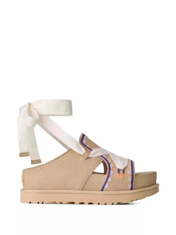UGG Goldenstar Hi Artistitch Ribbon Sandals - Neutrals
