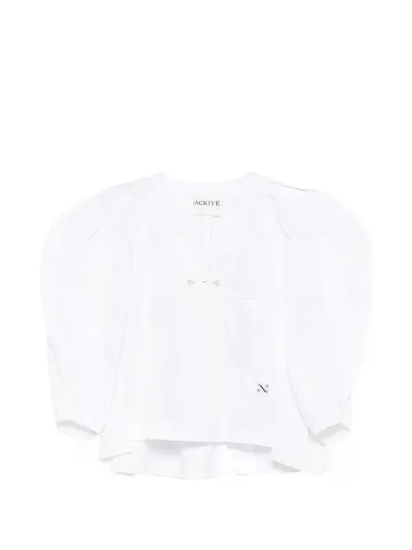 NACKIYE Odalique Puff-sleeve Blouse - White