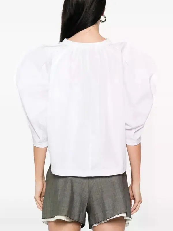 NACKIYE Odalique Puff-sleeve Blouse - White