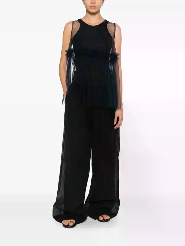 SUSANNE BOMMER Sleeveless Ruffled Top