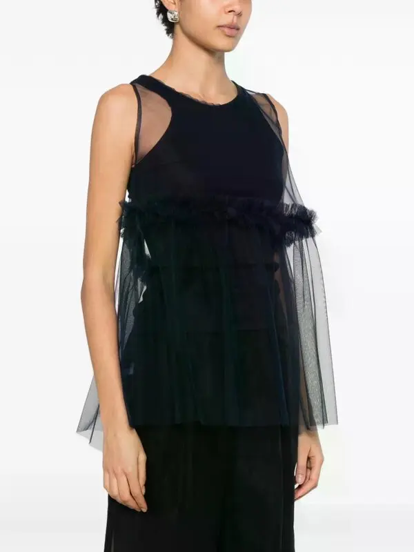 SUSANNE BOMMER Sleeveless Ruffled Top