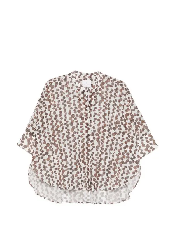 TRAME AUREE Printed Cotton Blouse