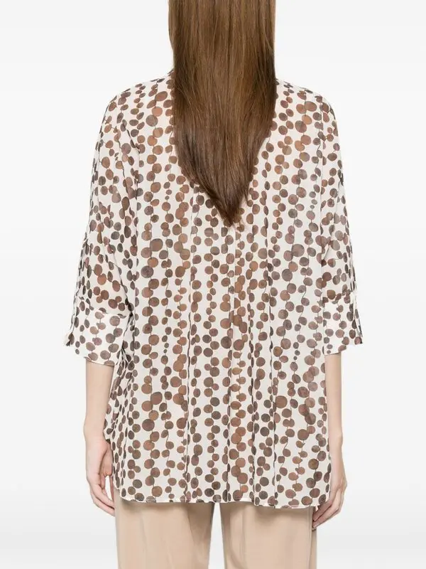 TRAME AUREE Printed Cotton Blouse