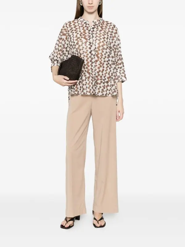 TRAME AUREE Printed Cotton Blouse