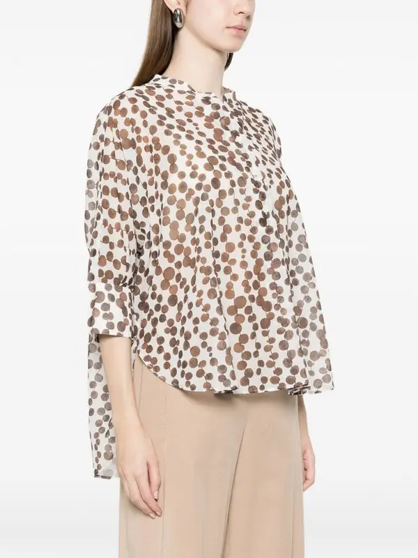 TRAME AUREE Printed Cotton Blouse