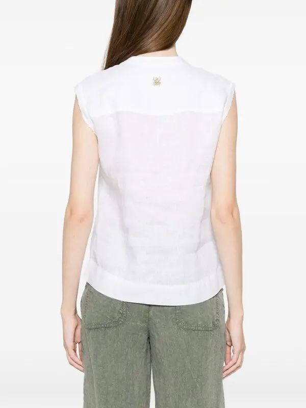 TRAME AUREE Linen Sleeveless Blouse