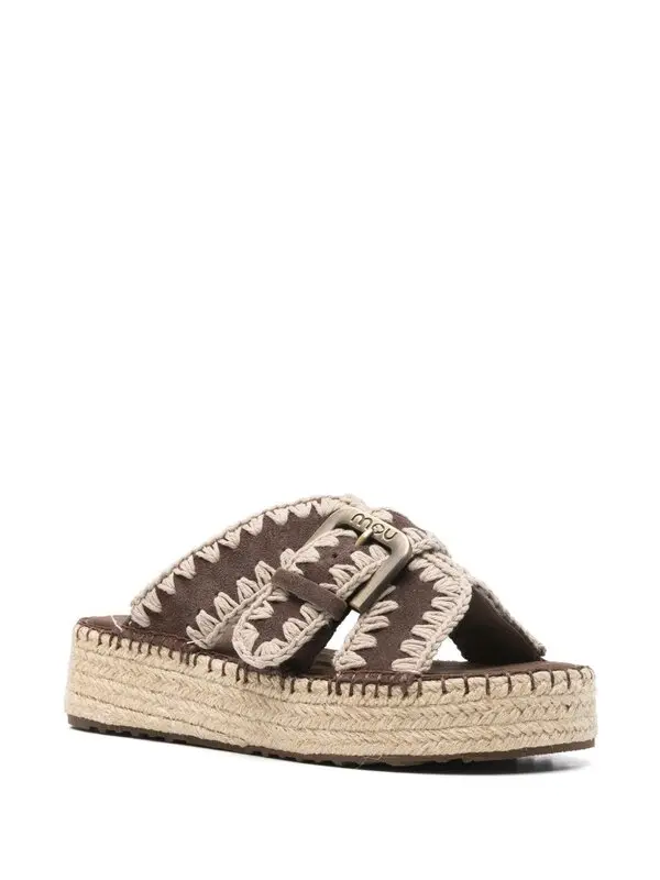 Mou Platform Sandals With Buckle Fastening - Brown