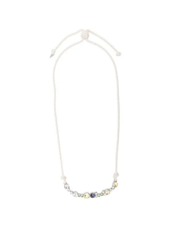 FORTE_FORTE Crystal Braided Necklace - White