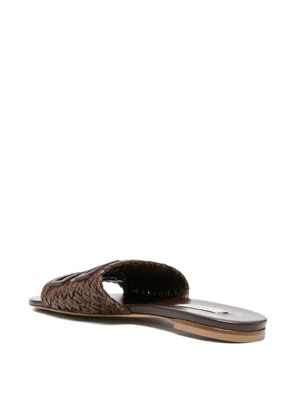 Casadei Leather Flat Sandals - Brown