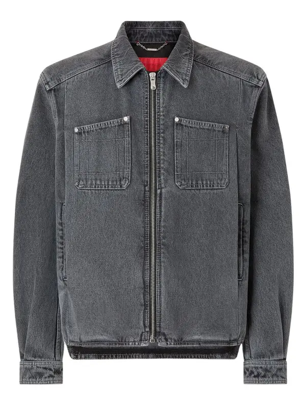 FERRARI Cotton Denim Zip-up Jacket - Grey