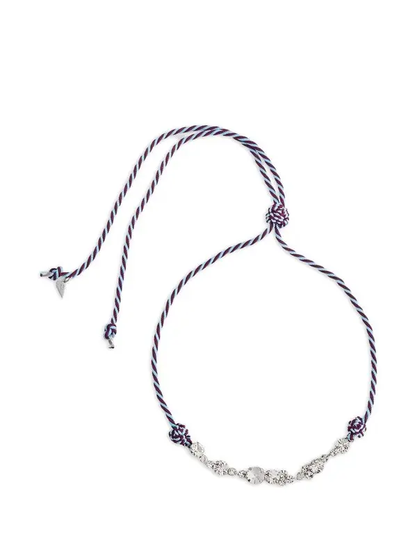 FORTE_FORTE Crystal Braided Necklace - Green