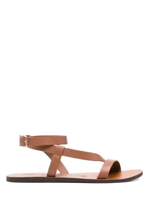 Manebí Logo Flat Sandal - Brown
