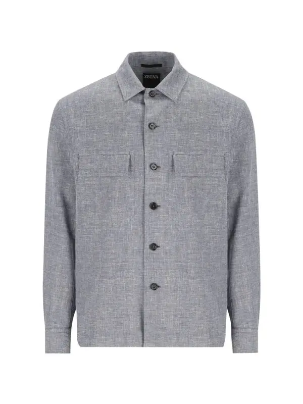 Zegna Linen, Wool, And Silk Shirt