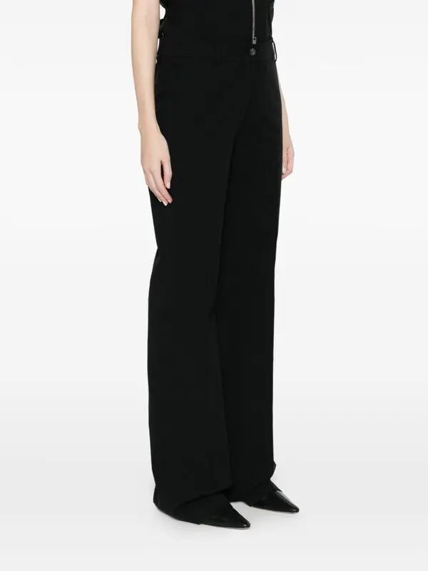 VIA MASINI 80 Cotton Wide-leg Trousers - Black