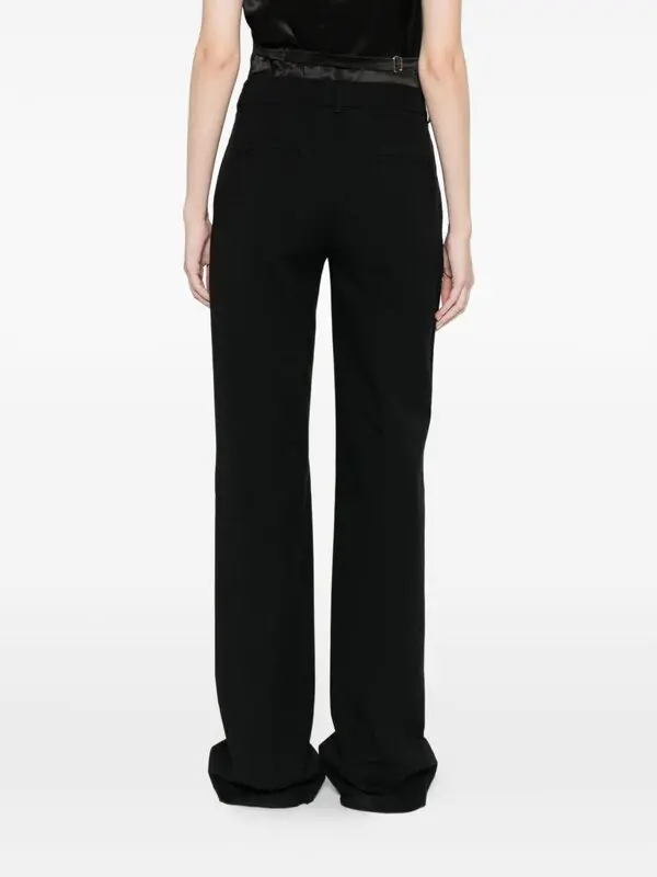 VIA MASINI 80 Cotton Wide-leg Trousers - Black
