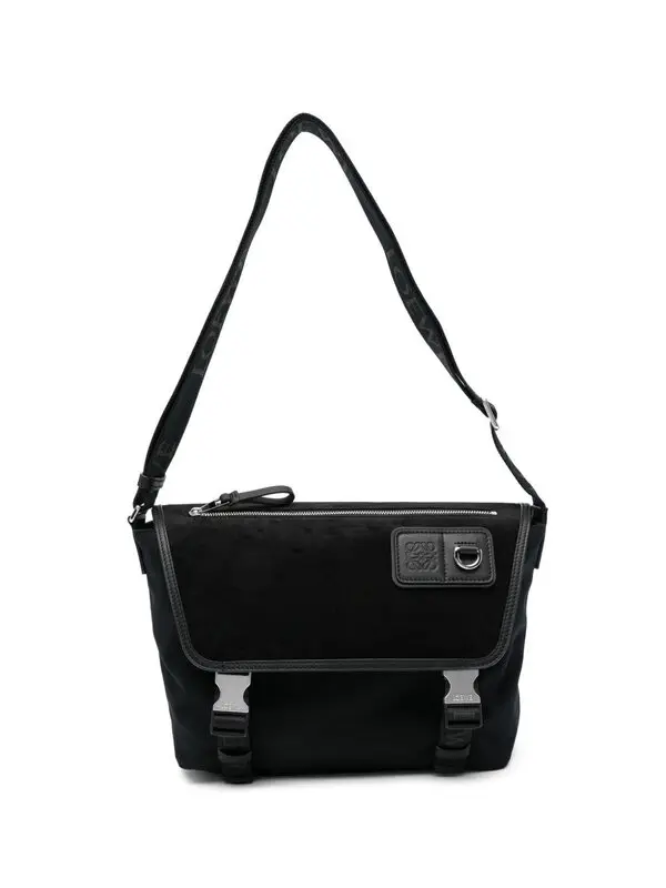 Loewe Canvas And Suede Crossbody Bag - Black