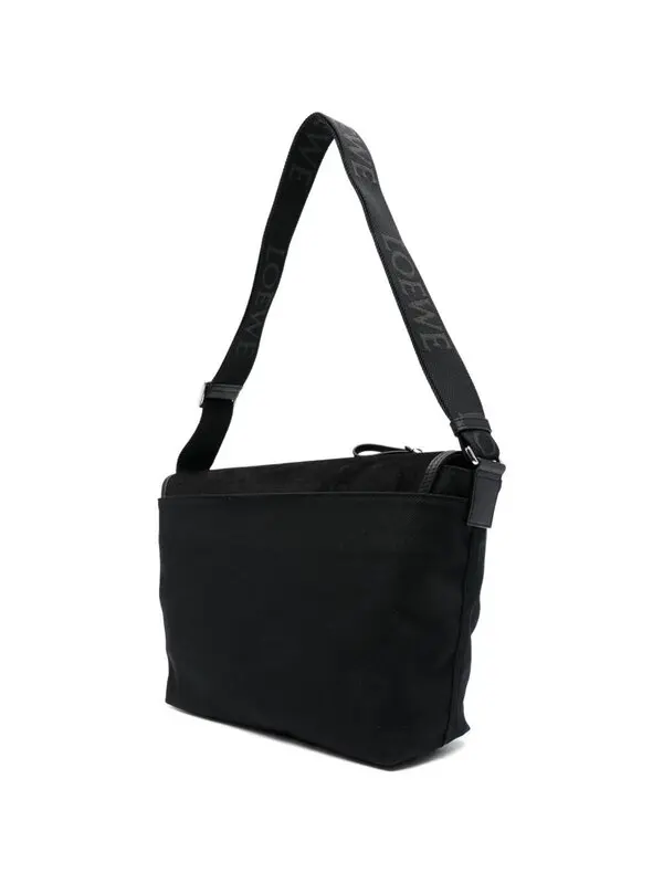 Loewe Canvas And Suede Crossbody Bag - Black