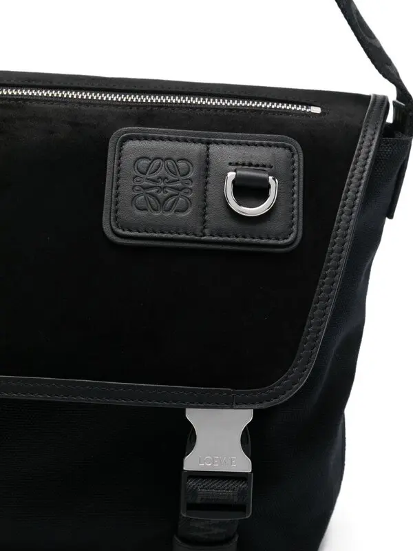 Loewe Canvas And Suede Crossbody Bag - Black
