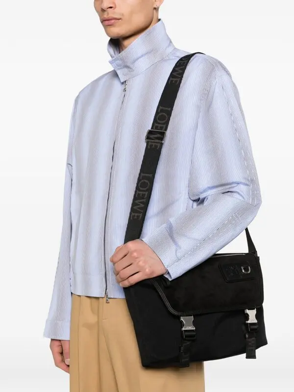 Loewe Canvas And Suede Crossbody Bag - Black