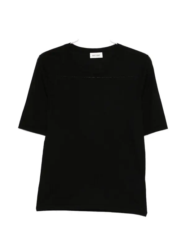 Soft Goat Cashmere Crewneck Sweater - Black