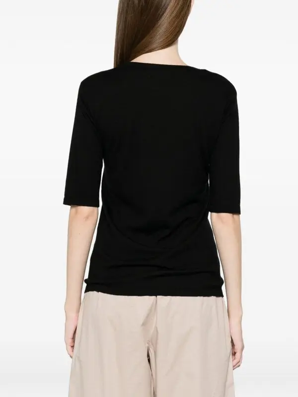 Soft Goat Cashmere Crewneck Sweater - Black