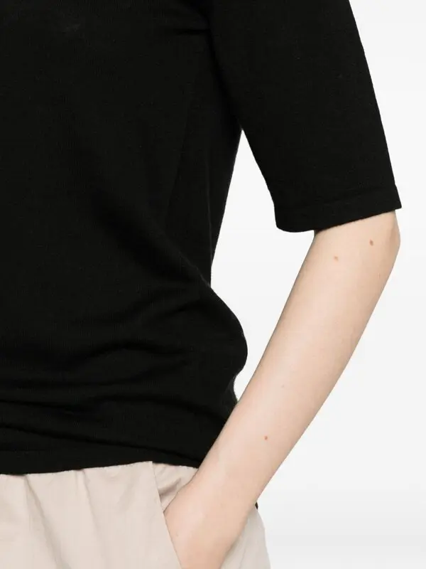 Soft Goat Cashmere Crewneck Sweater - Black