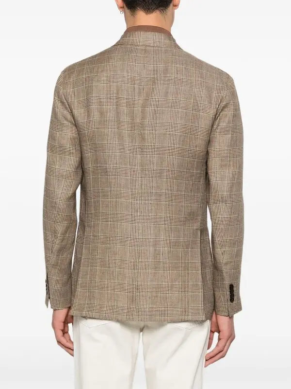 Boglioli Linen Double-breasted Jacket - Brown