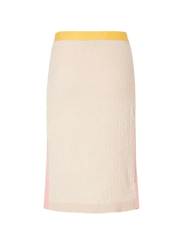 Fendi Cotton And Silk Blend Skirt - Beige