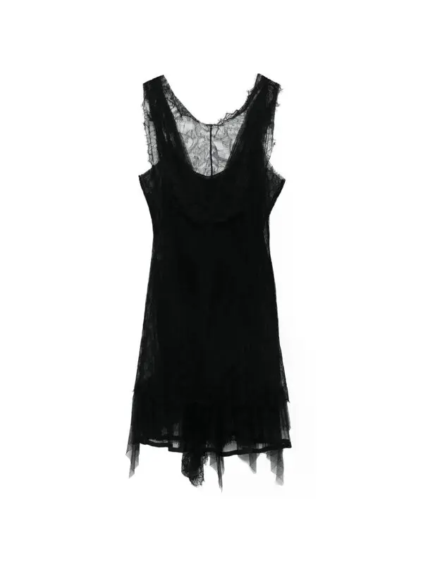 Alberta Ferretti Lace Ruffled Mini Dress
