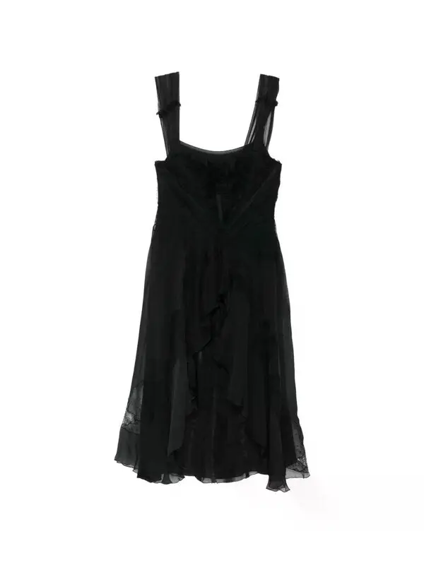 Alberta Ferretti Ruffled Lace Mini Dress