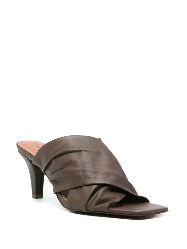 Lola Cruz Arabella Twisted Mules - Brown