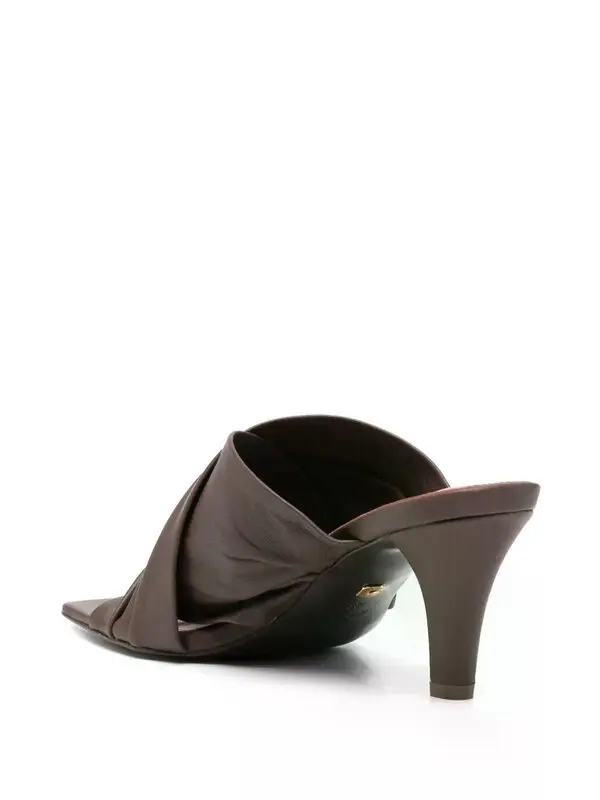 Lola Cruz Arabella Twisted Mules - Brown