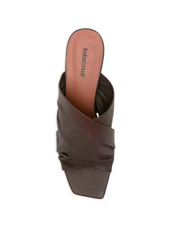Lola Cruz Arabella Twisted Mules - Brown