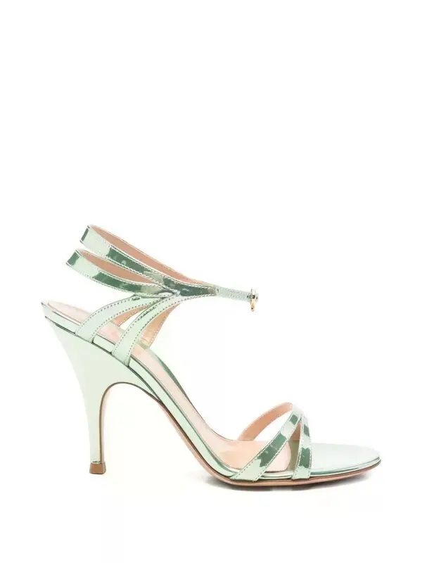 GIANVITO ROSSI Metallic Strap Heeled Sandals