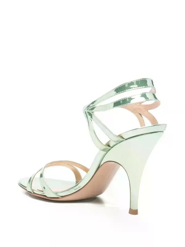 GIANVITO ROSSI Metallic Strap Heeled Sandals
