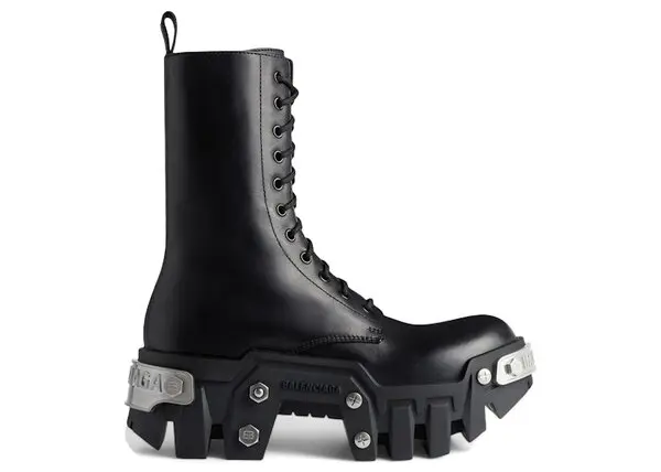 Balenciaga Bulldozer Lace-up Boots - Black