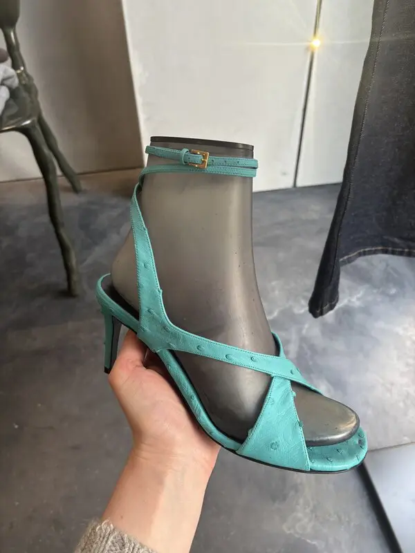 Khaite Liria Ankle Strap Sandal - Light Blue