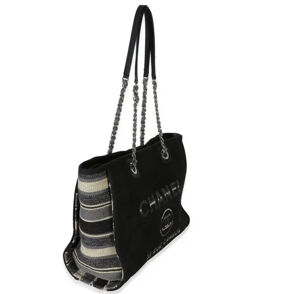 Chanel Canvas Striped Deauville Shopping Tote