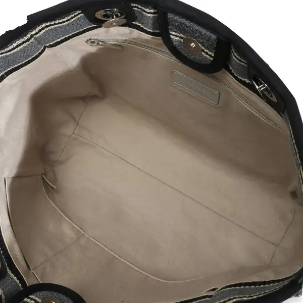 Chanel Canvas Striped Deauville Shopping Tote