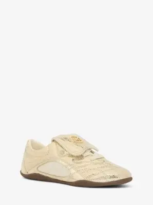 Michael Kors Kyler Metallic Crackled Suede Sneakers
